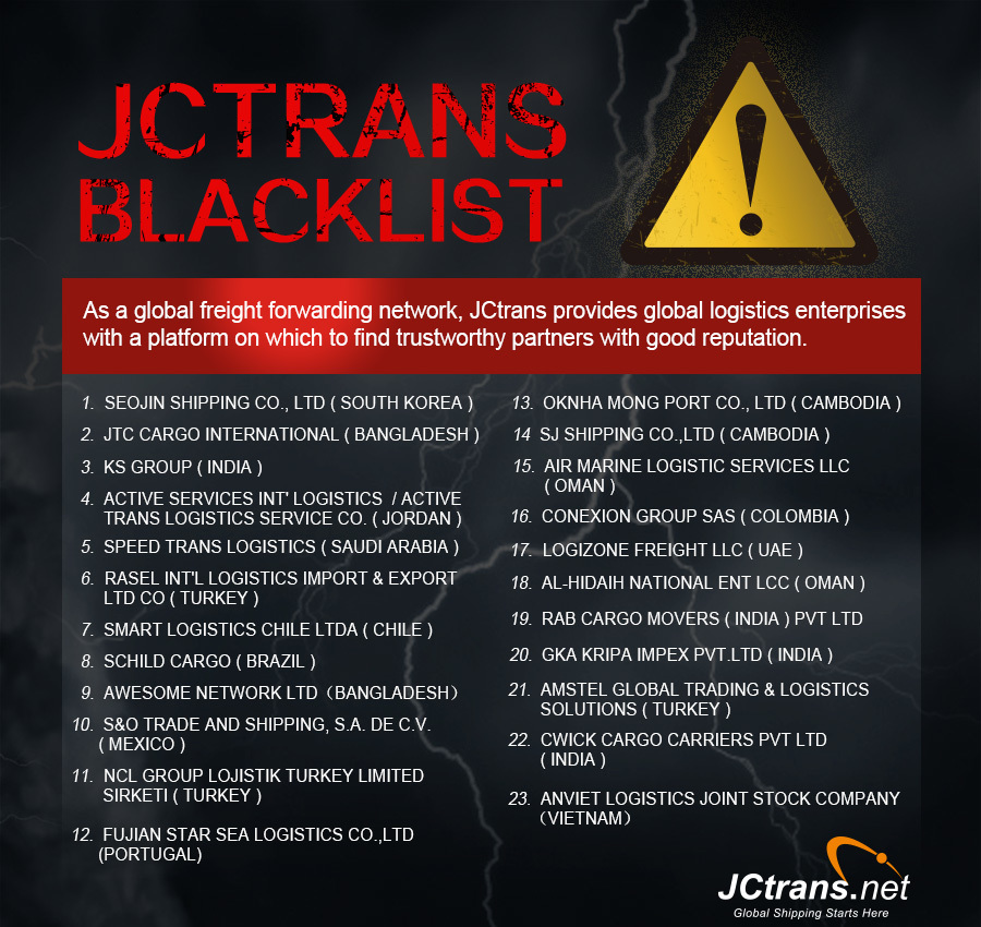 JCtrans Logistics Network's BlackList: jctrans